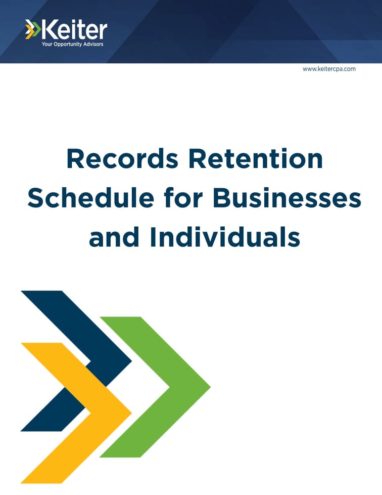 Record Retention Guidelines | Tax Record Retention | Virginia CPA Firm